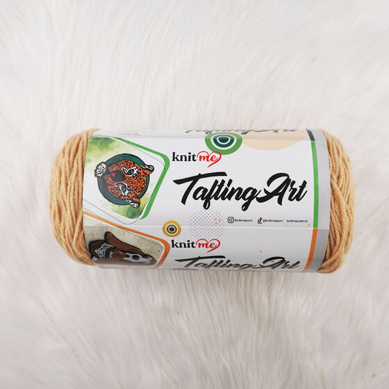 KNİT ME XL TAFTİNG ART EL ÖRGÜ İPİ CAMEL400 GR YÜNLÜ İPLER KNİTME