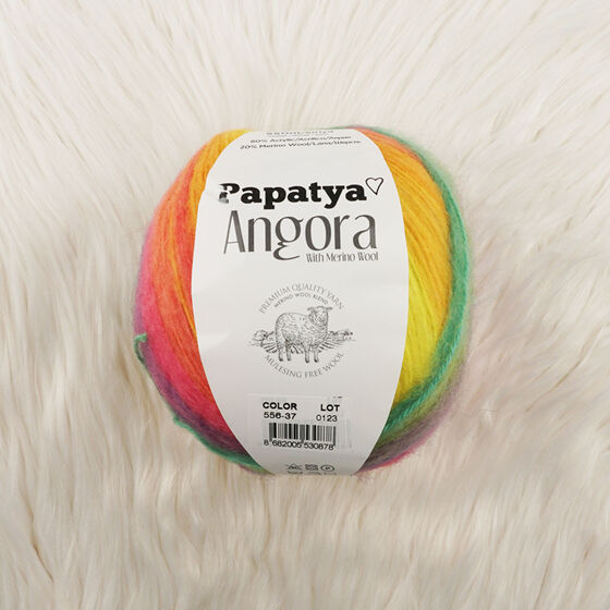 PAPATYA ANGORA BATİK EL ÖRGÜ İPİ 100 GR. 550 MT. FANTEZİ İPLER Kamgarn