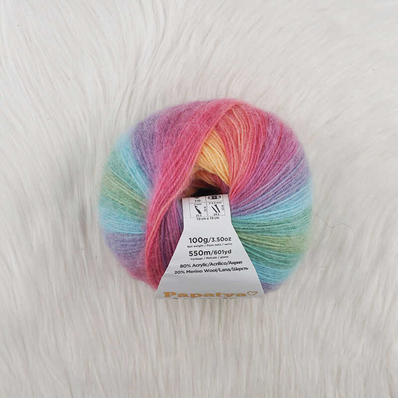 PAPATYA ANGORA BATİK EL ÖRGÜ İPİ 100 GR. 550 MT. FANTEZİ İPLER Kamgarn