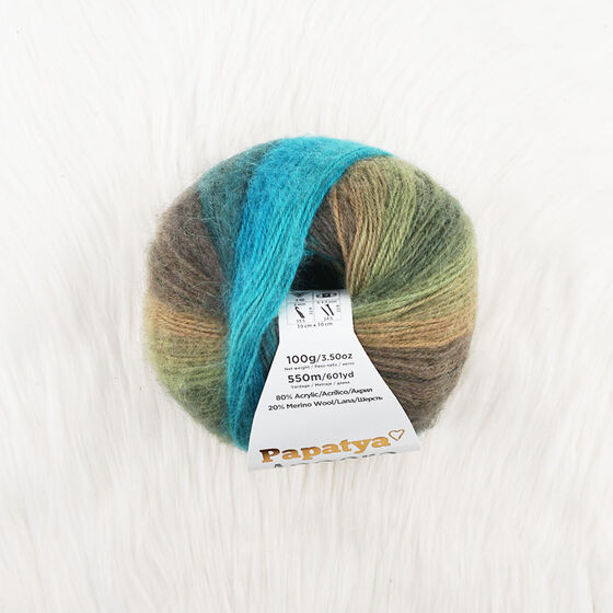 PAPATYA ANGORA BATİK EL ÖRGÜ İPİ 100 GR. 550 MT. FANTEZİ İPLER Kamgarn