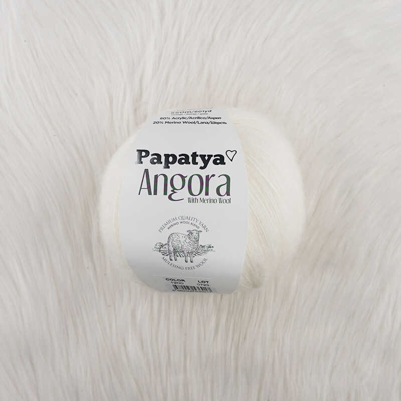 PAPATYA ANGORA EL ÖRGÜ İPİ 100 GR. 550 MT. YÜNLÜ İPLER Kamgarn